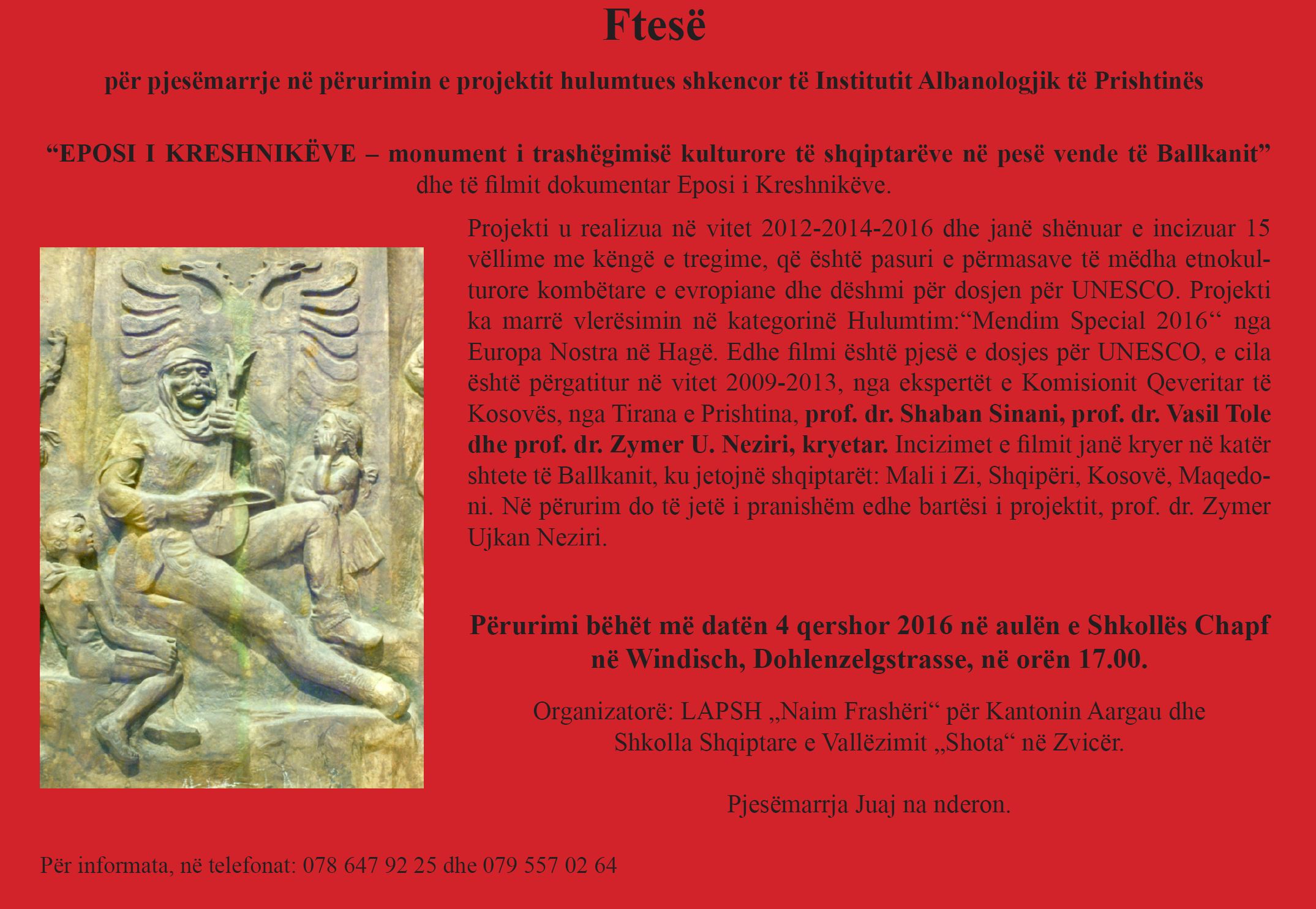 Prezantohet projekti mbi Eposin e Kreshnikëve - Albinfo