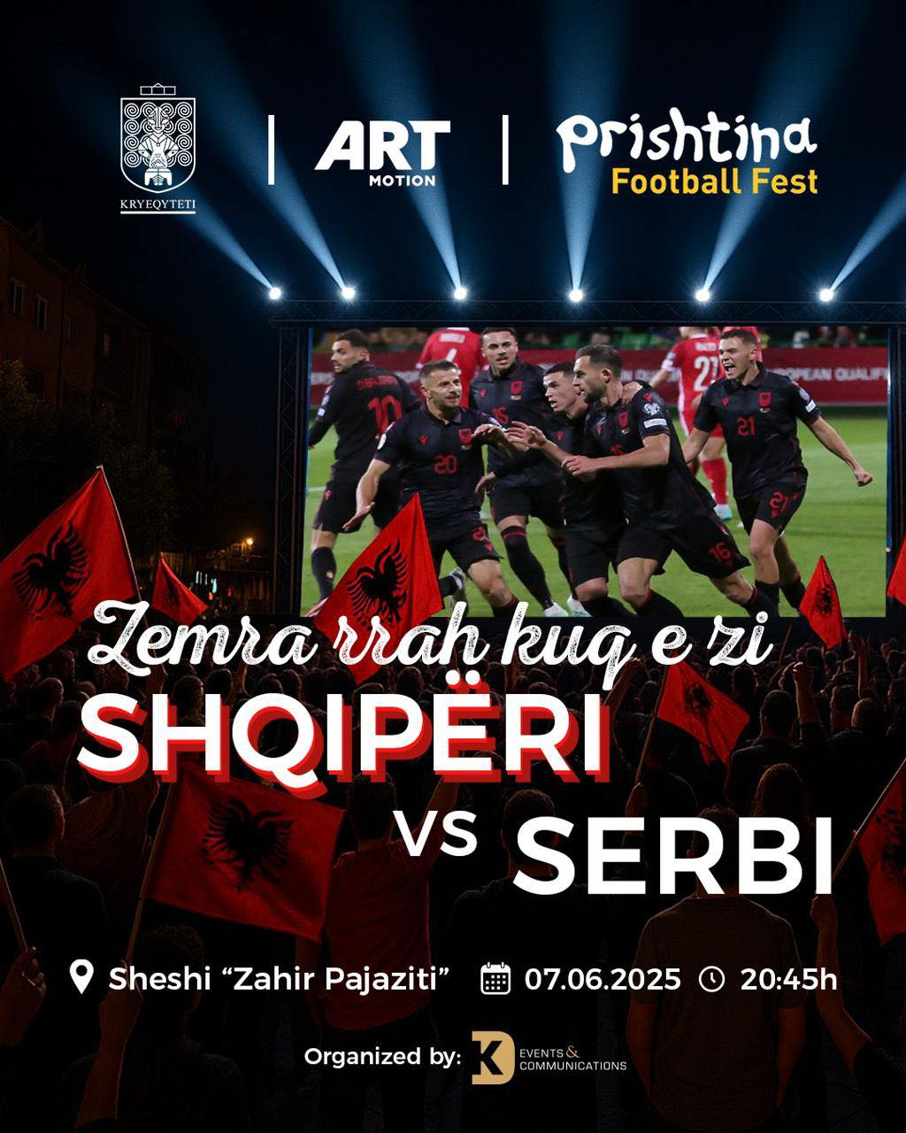 Prishtinë, në Sheshin “Zahir Pajaziti” transmetohet ndeshja Shqipëri ...