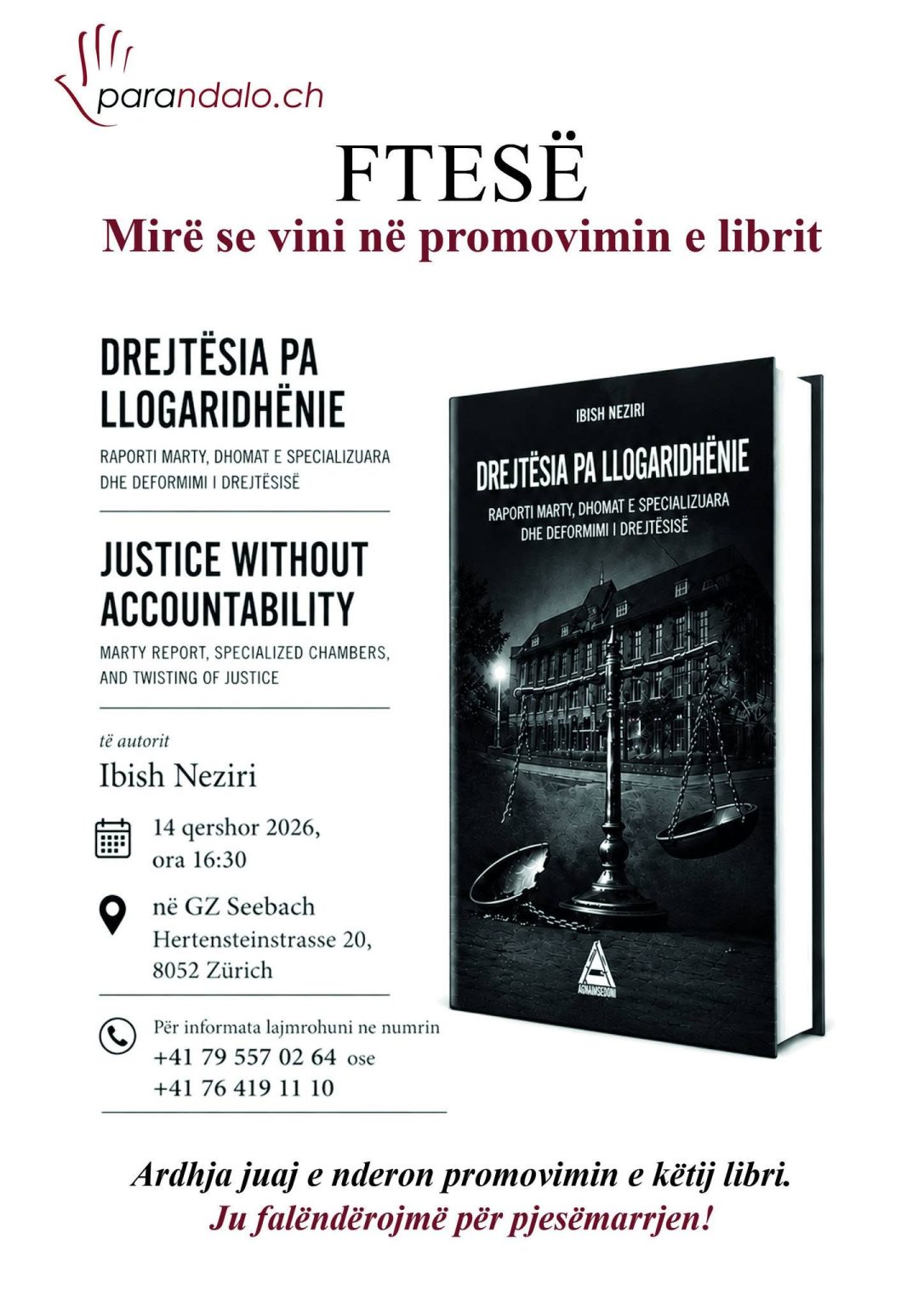 Në Cyrih promovohet libri “Drejtësia pa llogaridhënie” i Ibish Nezirit ...